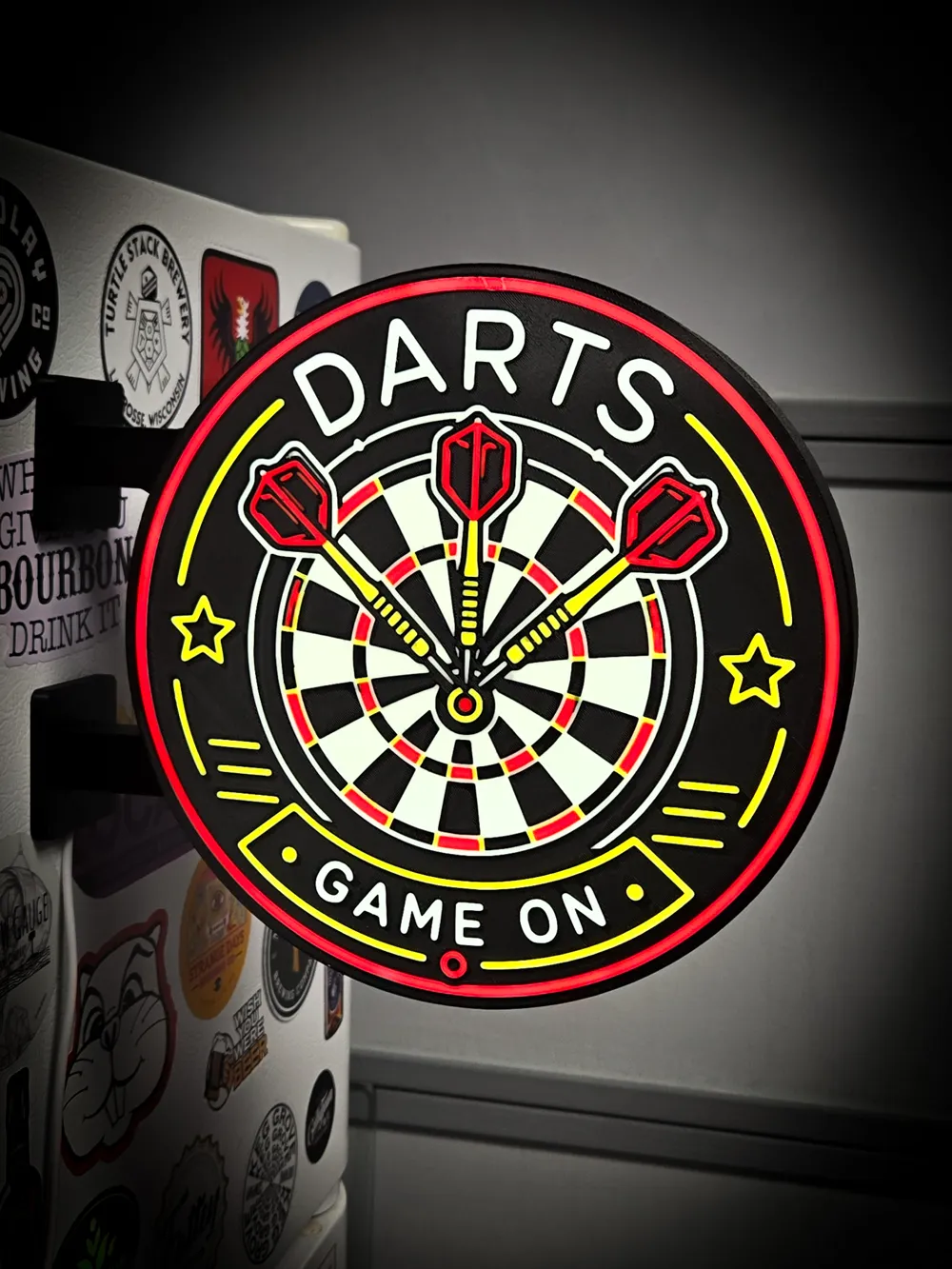 DARTS GAME ON ~ 2-Sided Hanging Lightbox - Free 3D Print Model - MakerWorld
