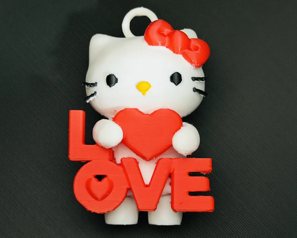 Hello Kitty Love Keychain-Hobbyist 3D Print Model - Free 3D Print Model ...