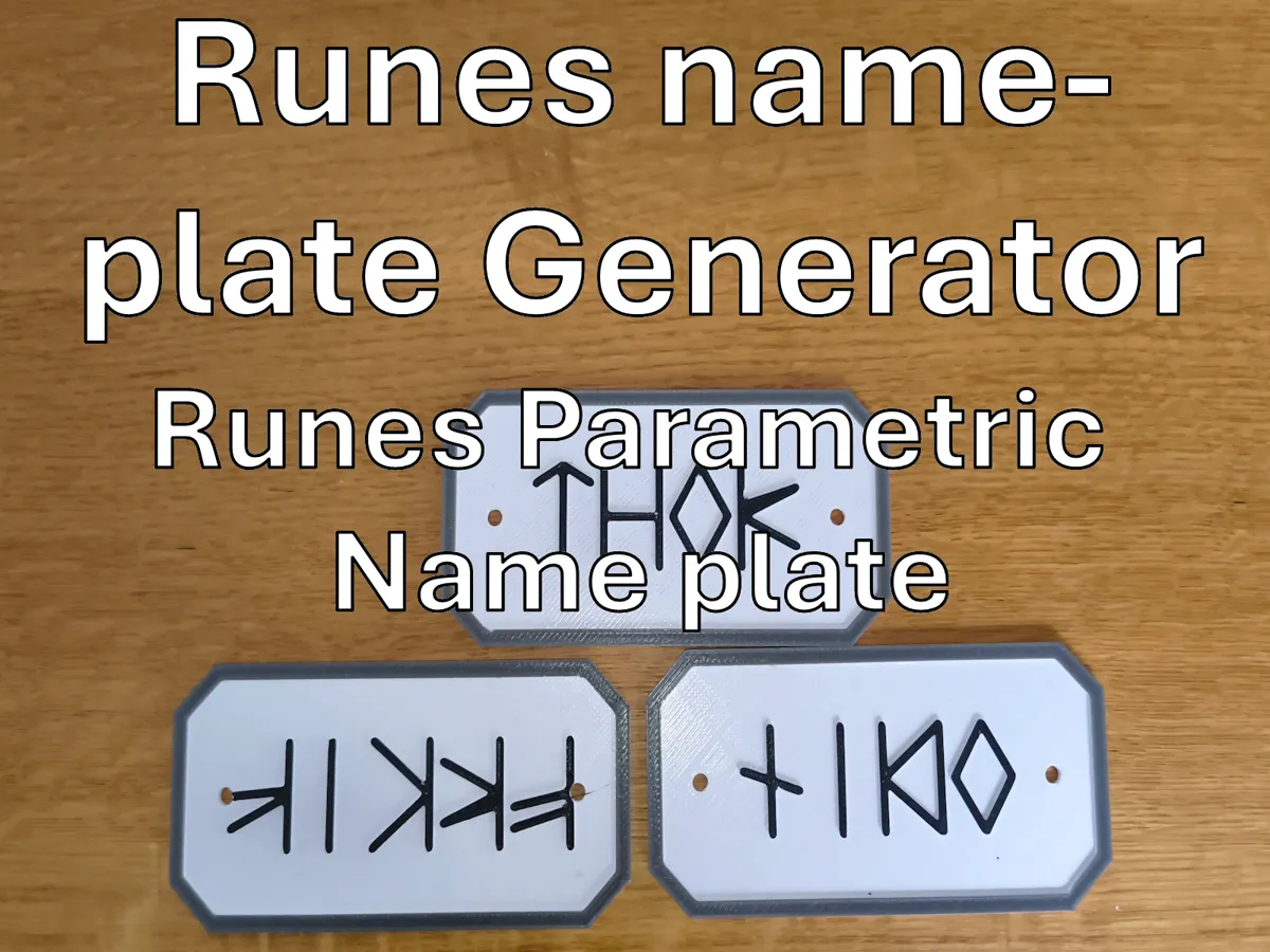 Parametric Rune Name Plate Generator - Free 3D Print Model - MakerWorld