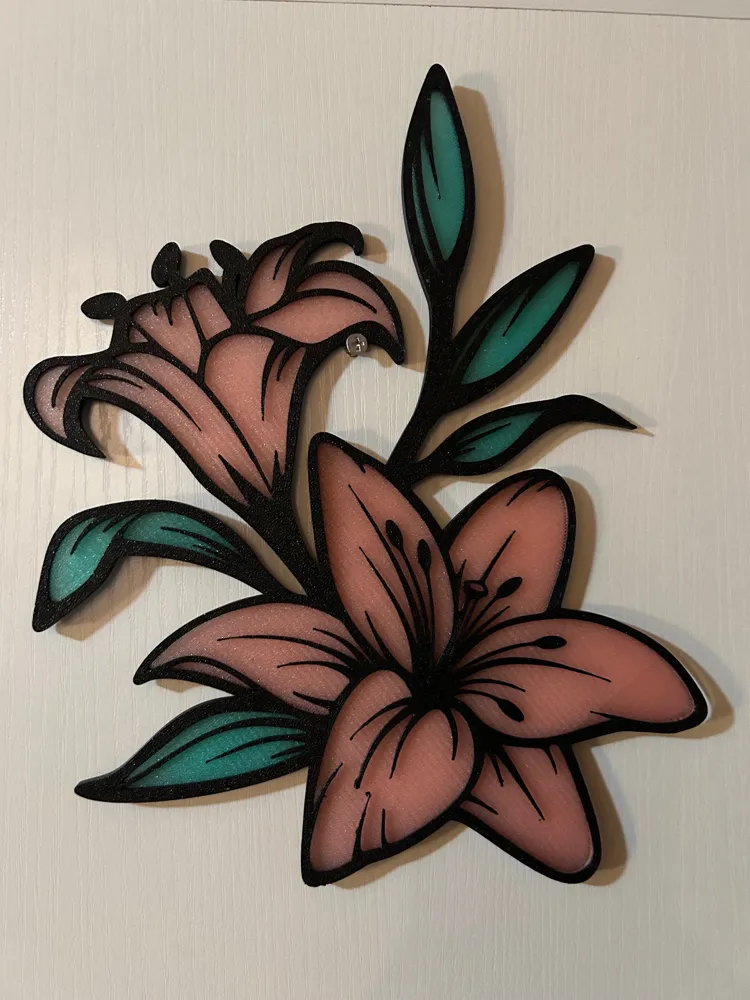 Stained Glass Lily - Free 3D Print Model - MakerWorld