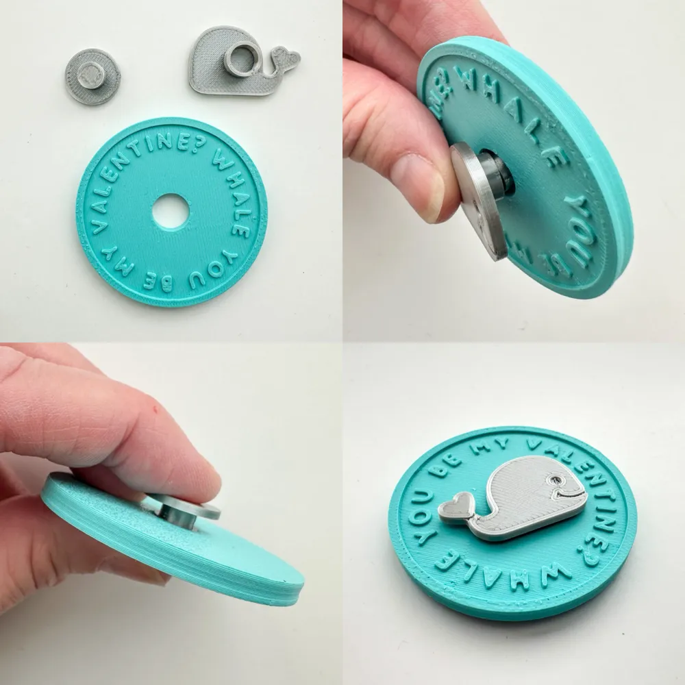 Valentine Coin Fidget Spinners (6 styles) by 3DPmom - MakerWorld