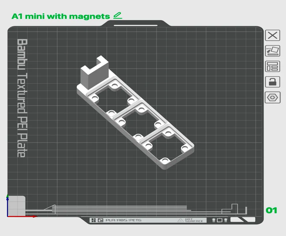 Gridfinity A1-mini 3 slots with magnets by LetMePrint - MakerWorld