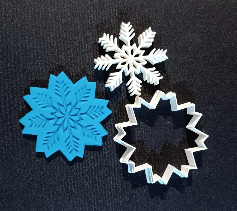 Snowflake cookie cutter - stamp - Free 3D Print Model - MakerWorld
