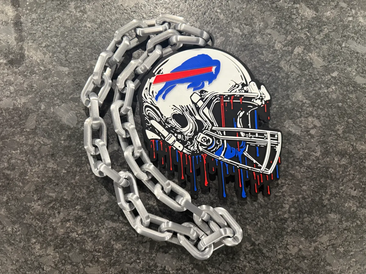 Buffalo Bills Helmet Drip Hype Chain - Free 3D Print Model - MakerWorld