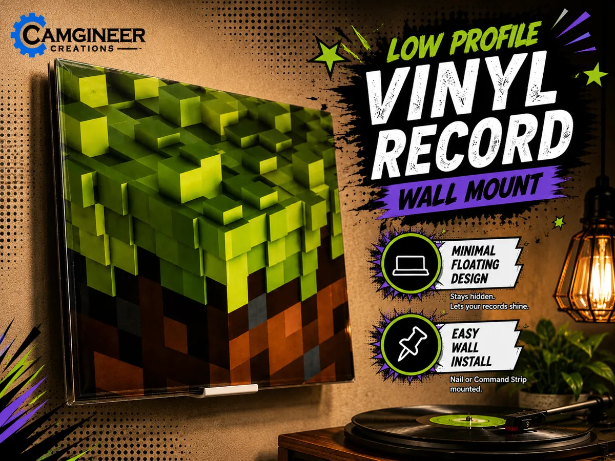 Floating Vinyl Record Wall Mount - Free 3D Print Model - MakerWorld