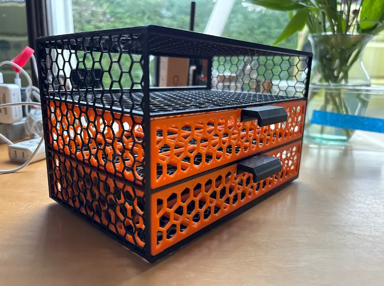 Gridfinity Case And Drawer With Honeycomb Pattern Remixed By 駄目g