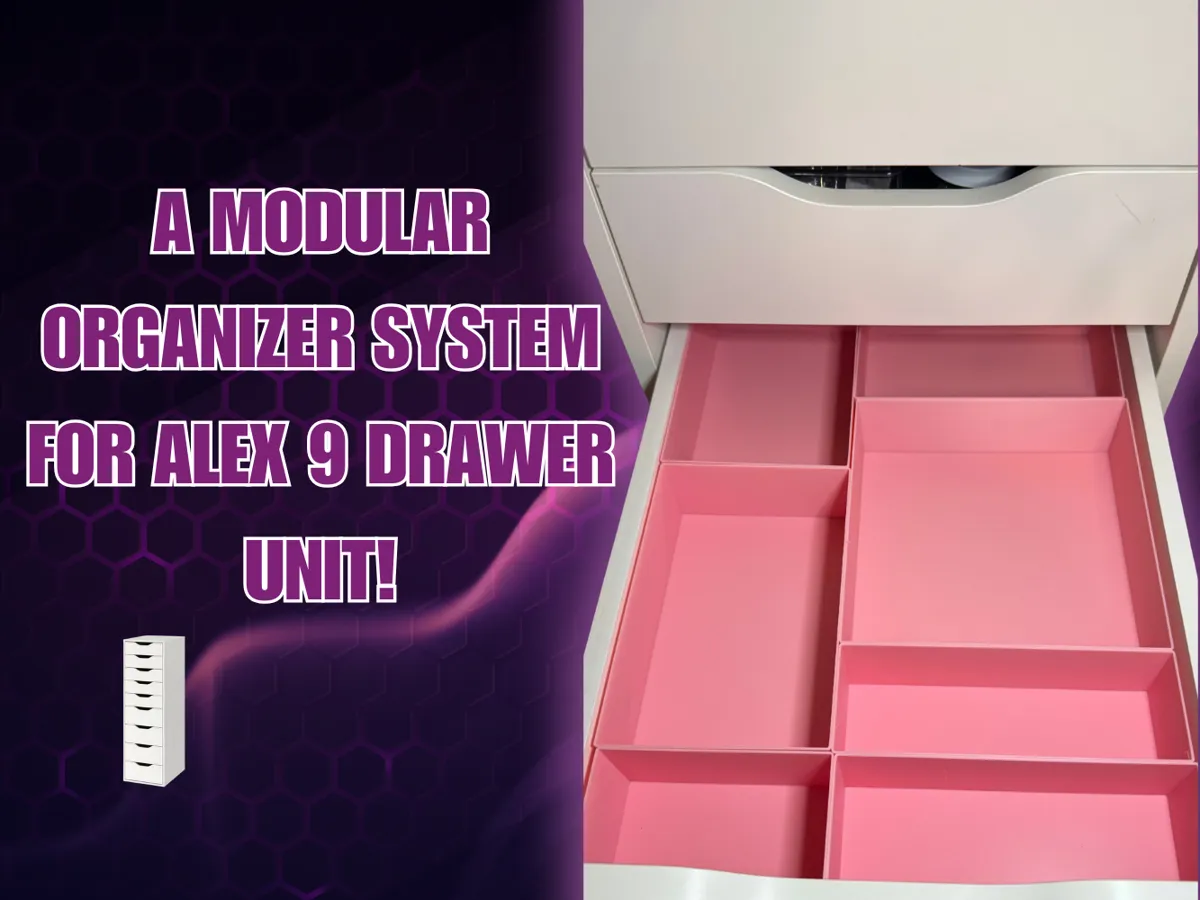 Modular Bin System For IKEA 9 Drawer Alex Unit! - Free 3D Print Model ...