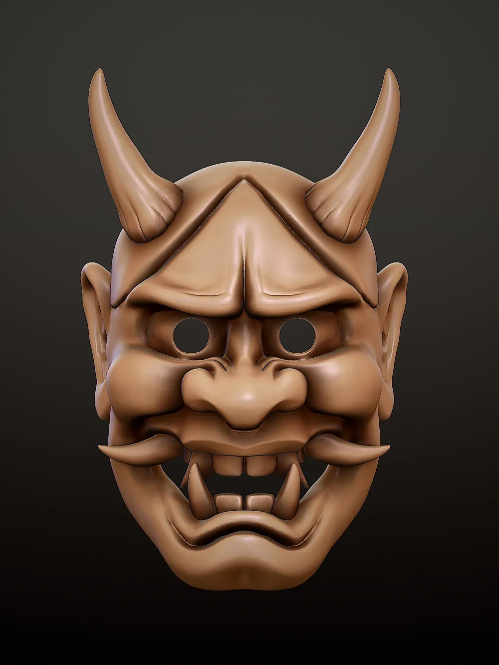 Hannya Demon Mask - Traditional Japanese Oni - Free 3D Print Model ...
