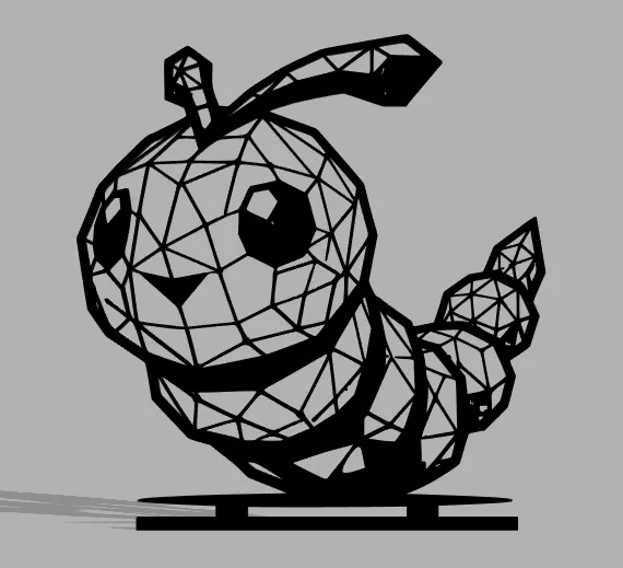 Geometric Low Poly Caterpie Pokemon by 3D Print Wolf - MakerWorld