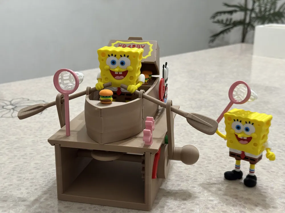 SpongeBob's Mobile Diner Boat - Hand-crank Automaton, Fun Creative ...
