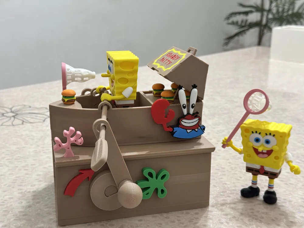 SpongeBob's Mobile Diner Boat - Hand-crank Automaton, Fun Creative ...