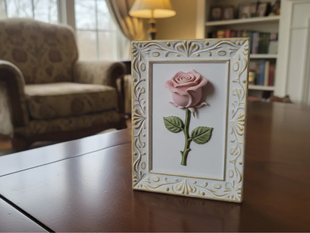 Romantic Rose Relief - Free 3D Print Model - MakerWorld