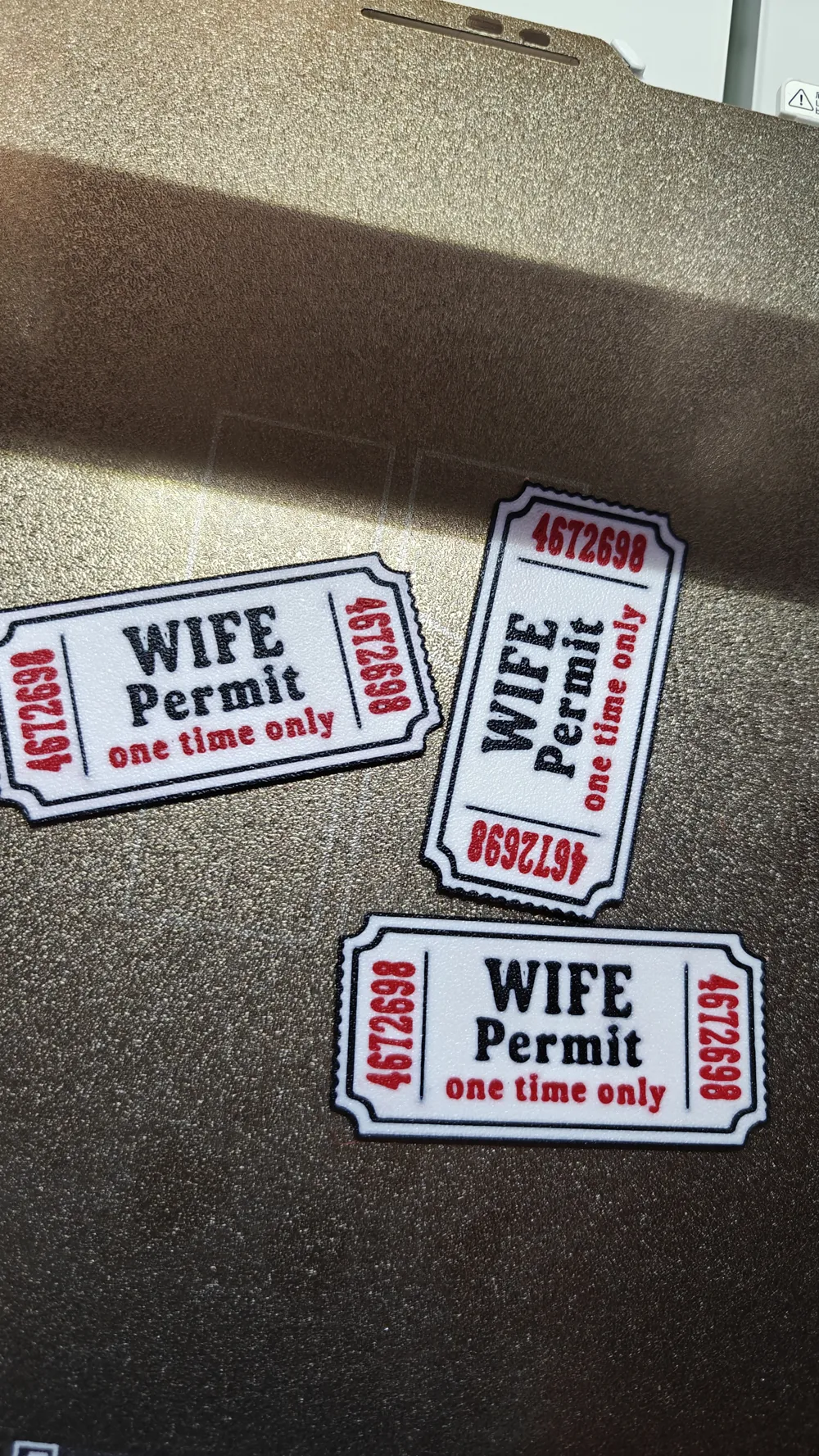 Funny Wife Permit Ticket - Free 3D Print Model - MakerWorld
