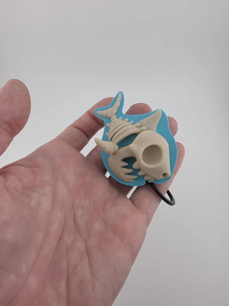 Cute Shark Skeleton Key charm for bag by Mad power MakerWorld: Download Free 3D Models