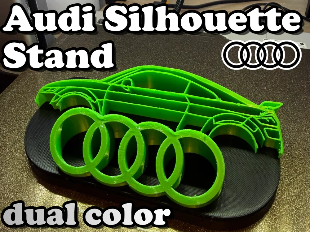 Audi TT RS Silhouette Logo Stand - Free 3D Print Model - MakerWorld
