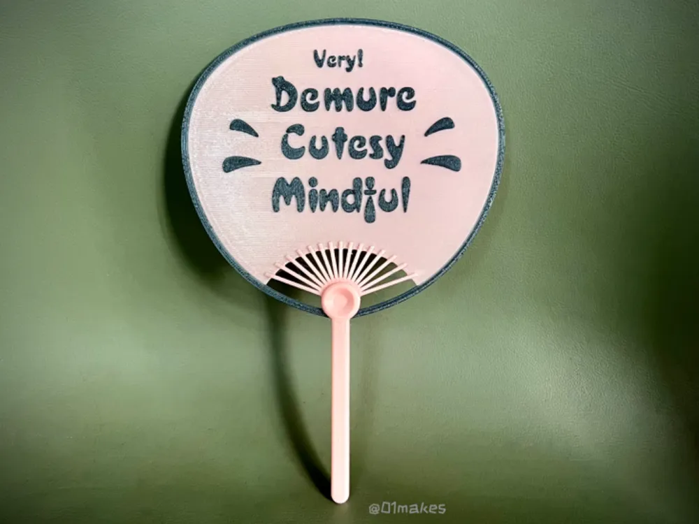 Uchiwa style hand fan - demure mindful cutesy by 01makes - MakerWorld
