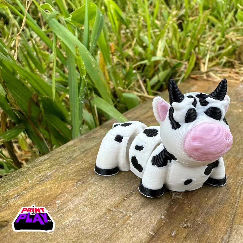 Cute Flexi Cow & (Keychain) ( Mini ) by Print N Play MakerWorld ...