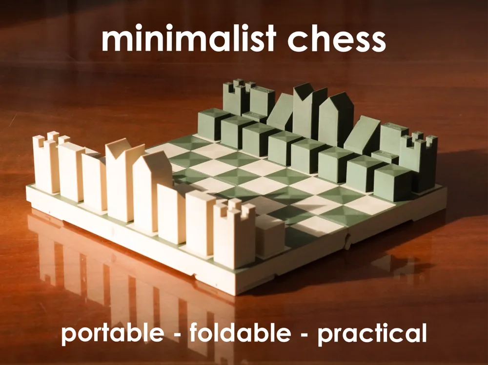 Minimalist Portable Chess Set by TimothySt - MakerWorld
