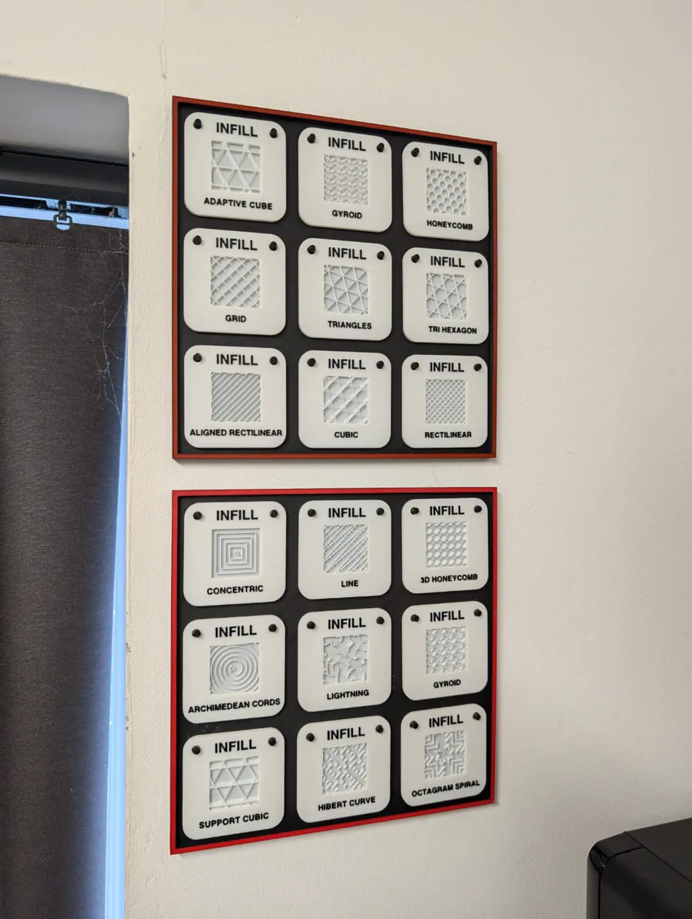 Peg board for Infill Swatches from One Maker Show by Bean 3d Prints ...