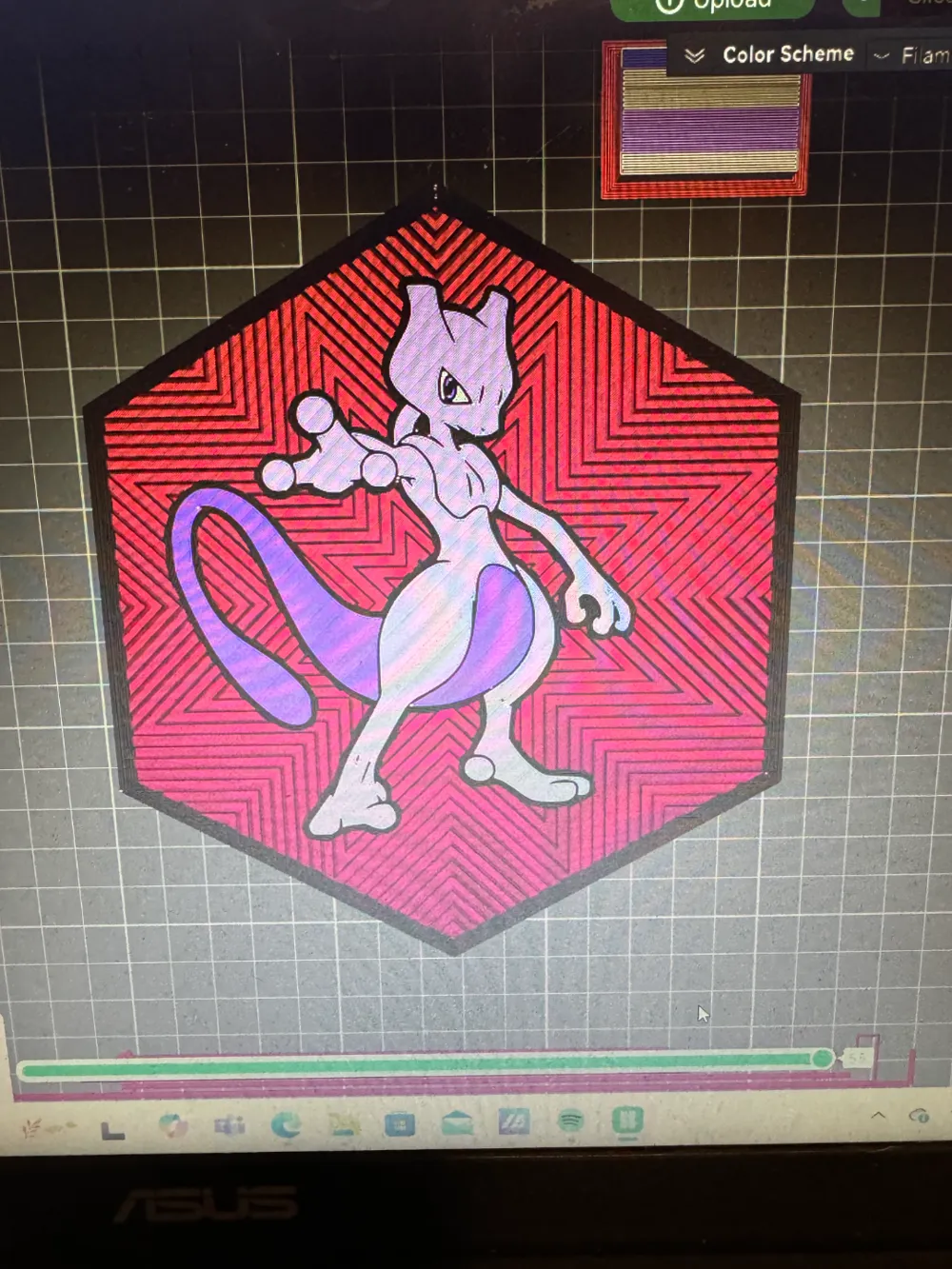 #150 Mewtwo Hex Wall Art by Laced Up Prints - MakerWorld