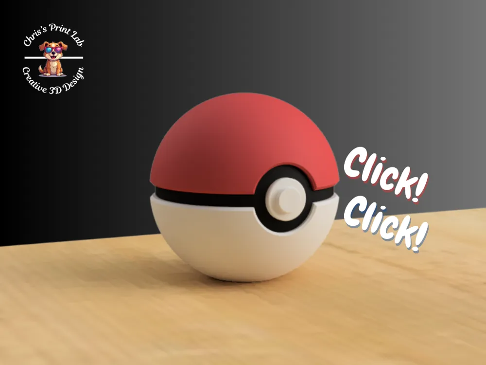 Pokeball - Clicker and Twist lock combo design by Chris's Print Lab ...