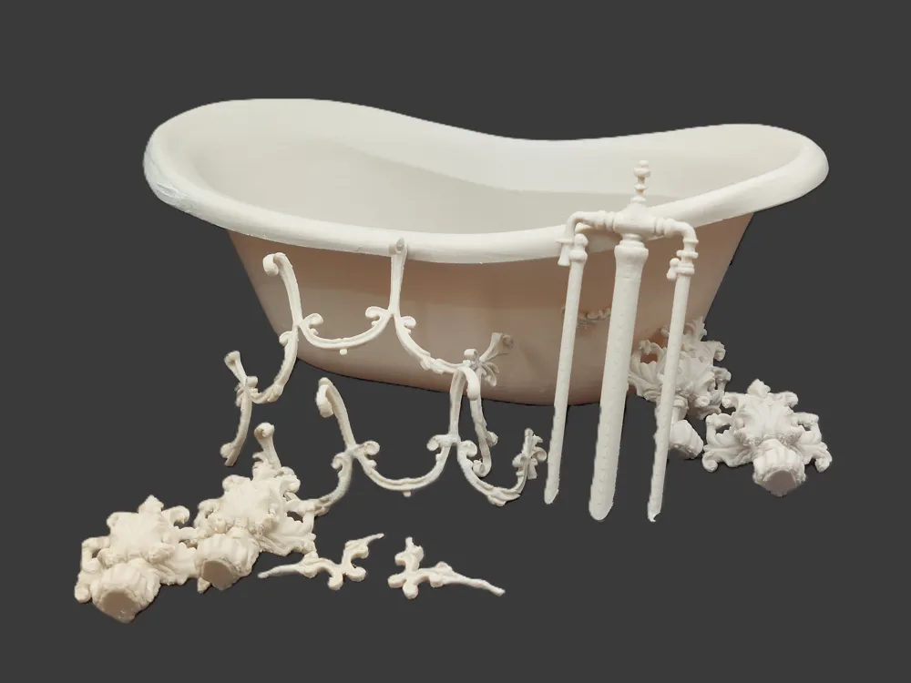 Miniature Victorian Tub in Parts for Painting - Free 3D Print Model ...
