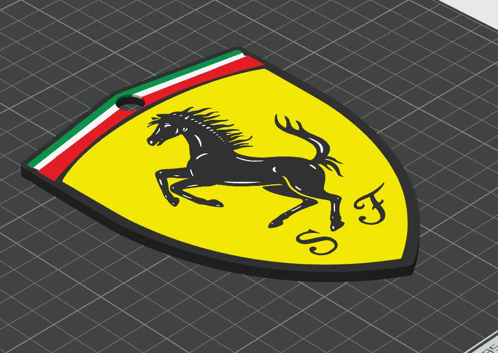 Ferrari logo keychain - Free 3D Print Model - MakerWorld