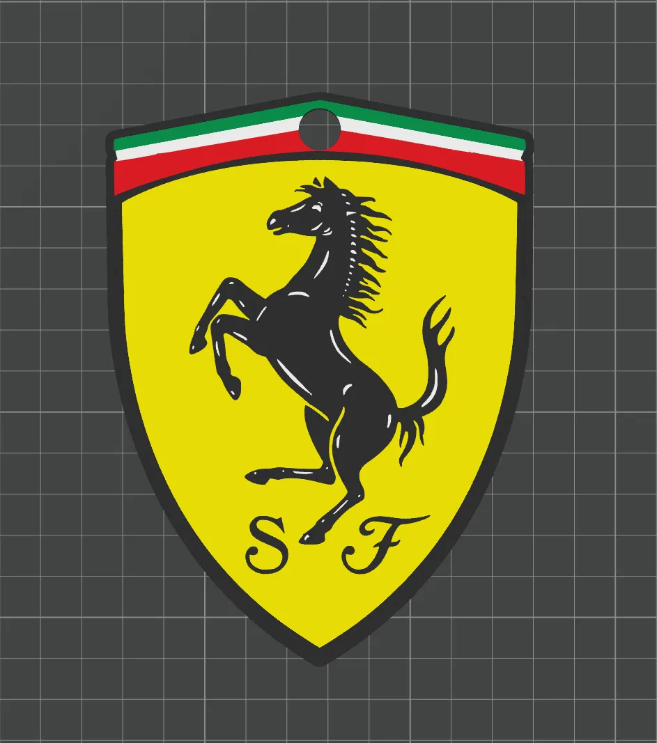 Ferrari logo keychain - Free 3D Print Model - MakerWorld