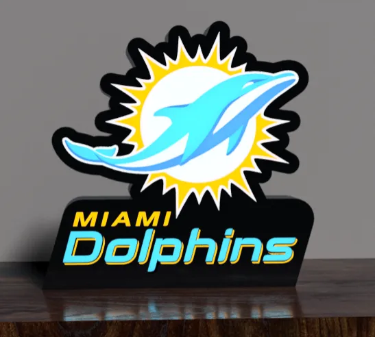 Miami Dolphins LED Lightbox by MFDesigns3D - MakerWorld