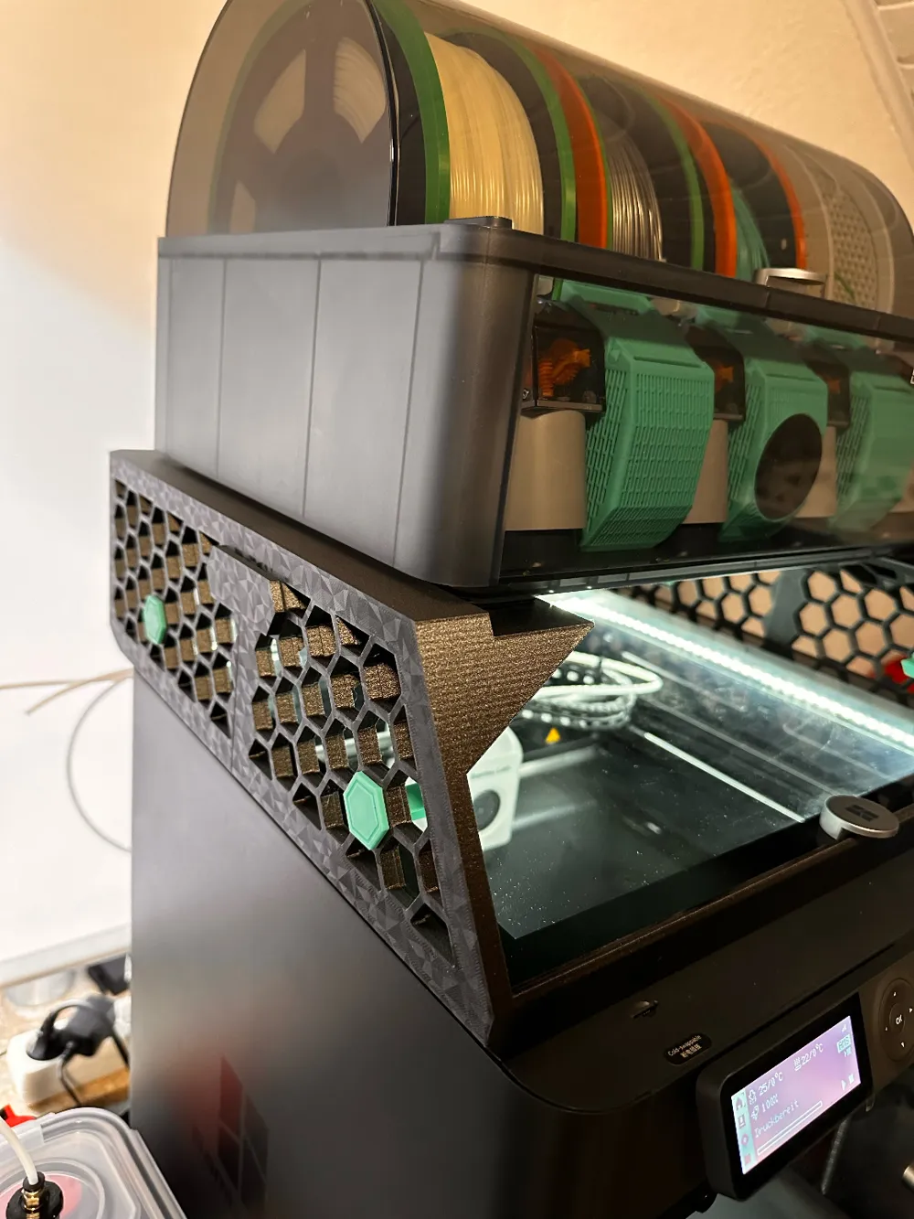 X3D-v3 Riser Bambu Lab P1S P1P X1 with LED Lighting AMS stand Glass ...