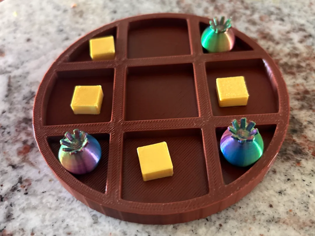 Waffle Tic-Tac-Toe mit Butter und Heidelbeeren – Kostenloses 3D ...