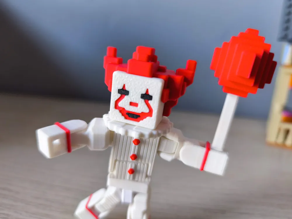 Pennywise - Minecraft Style IT Character - Free 3D Print Model - MakerWorld