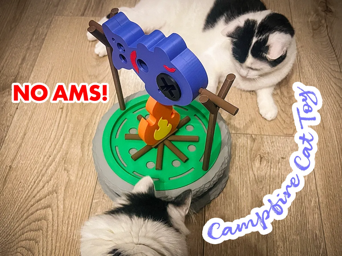 Campfire Cat Toy - Free 3D Print Model - MakerWorld