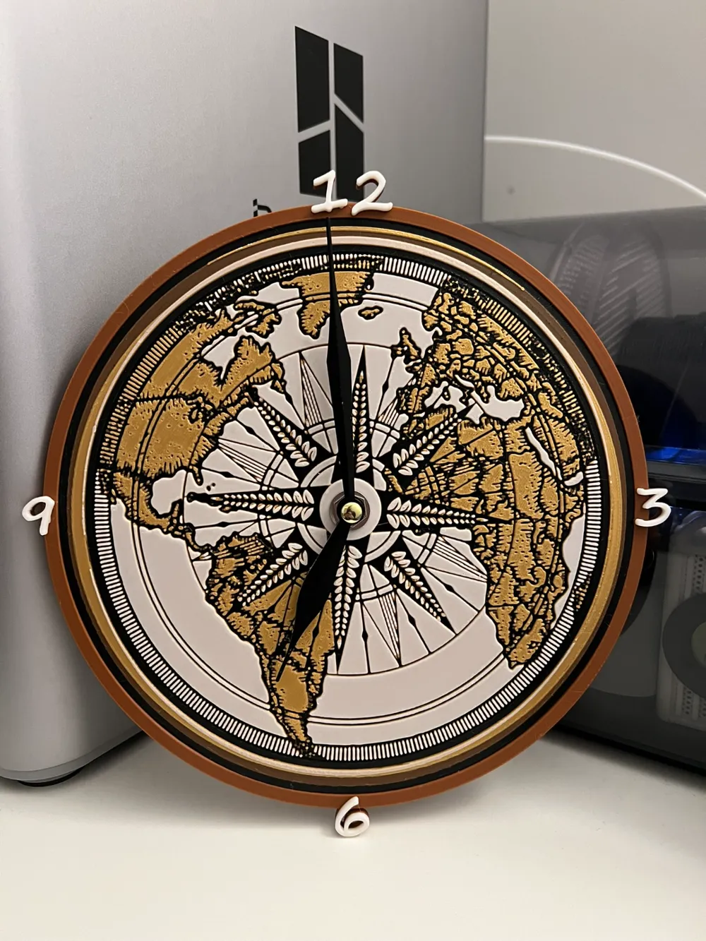 Hueforge Antique map clock by salvi-fibra - MakerWorld
