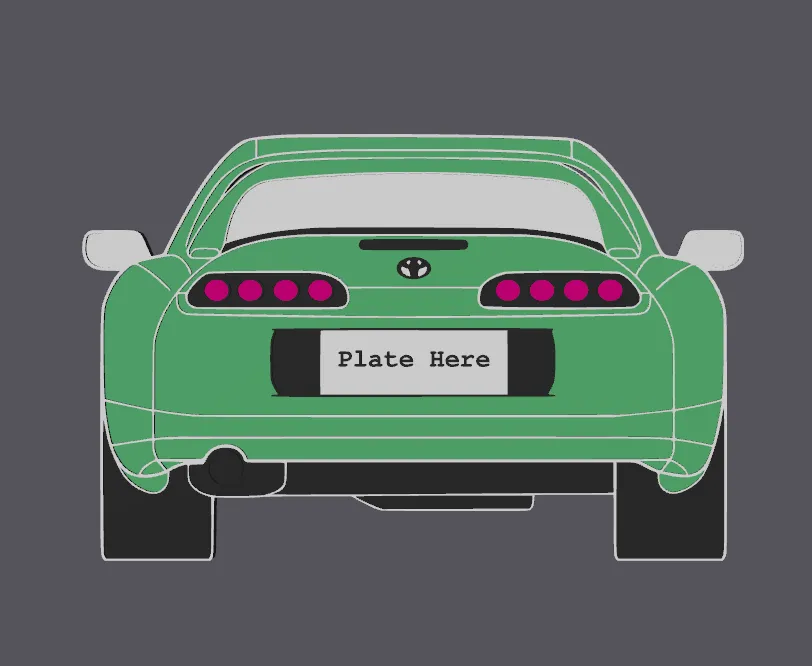 Toyota Supra Wall Art (custom plate) - Free 3D Print Model - MakerWorld