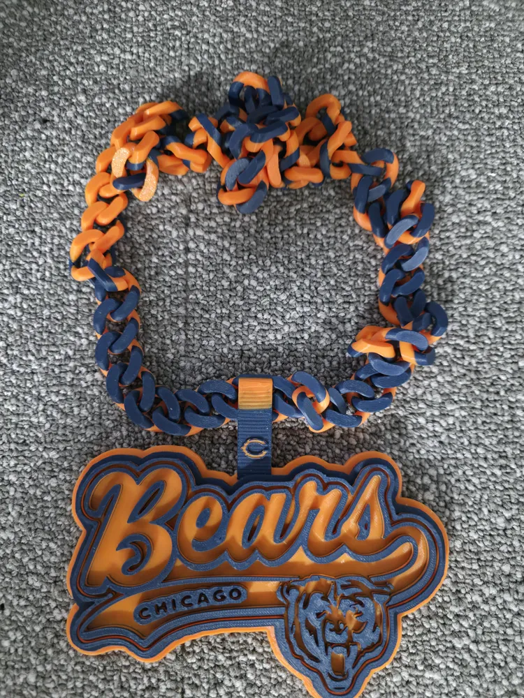 Chicago Bears Neck Chain gameday NFL necklace - Free 3D Print Model ...