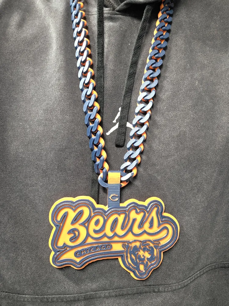 Chicago Bears Neck Chain gameday NFL necklace - Free 3D Print Model ...