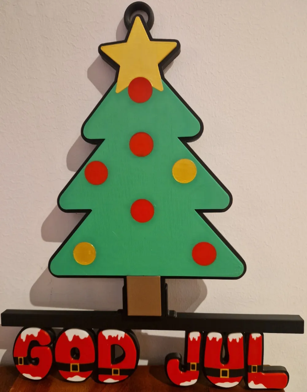 God Jul skylt med gran, Swedish by The_Skeez - MakerWorld