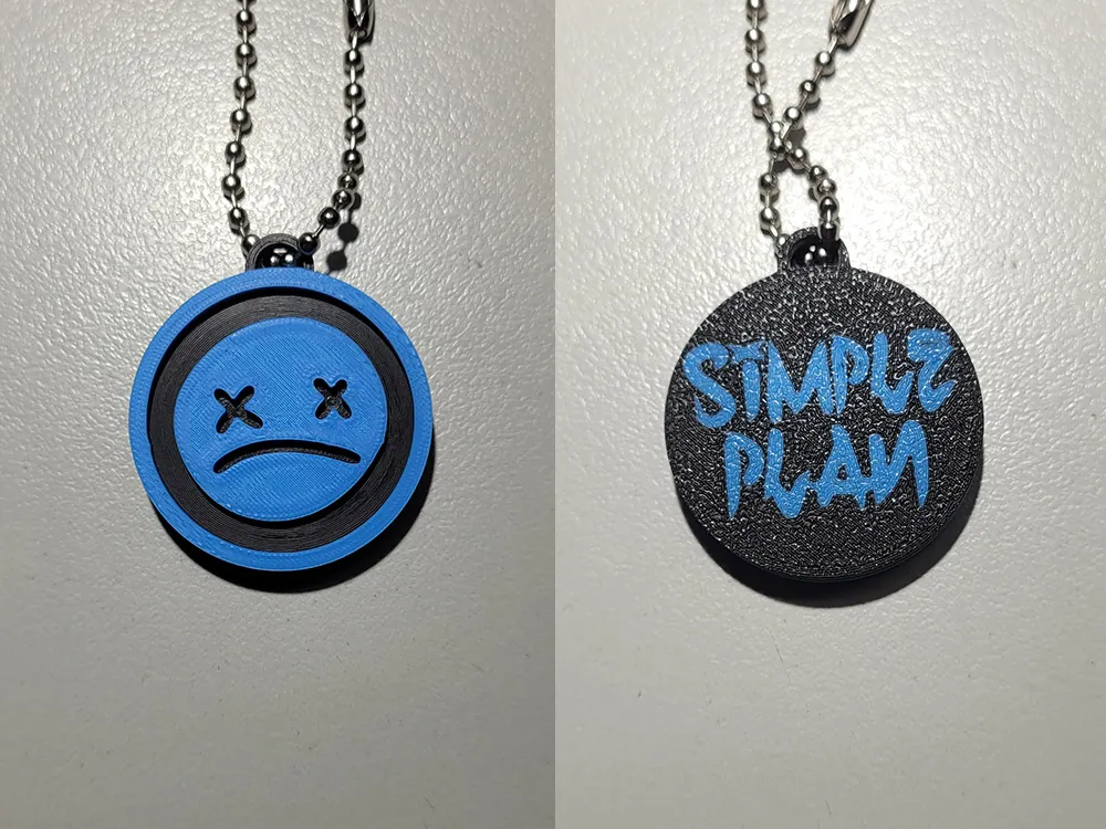 Simple Plan Sad Face Double Sided Keychain - Free 3D Print Model ...
