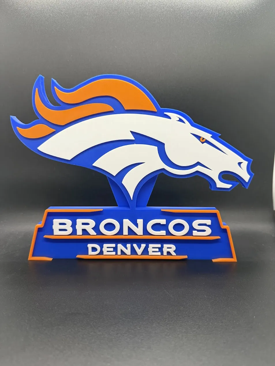 Denver Broncos Logo Stand or Wall Art - Free 3D Print Model - MakerWorld