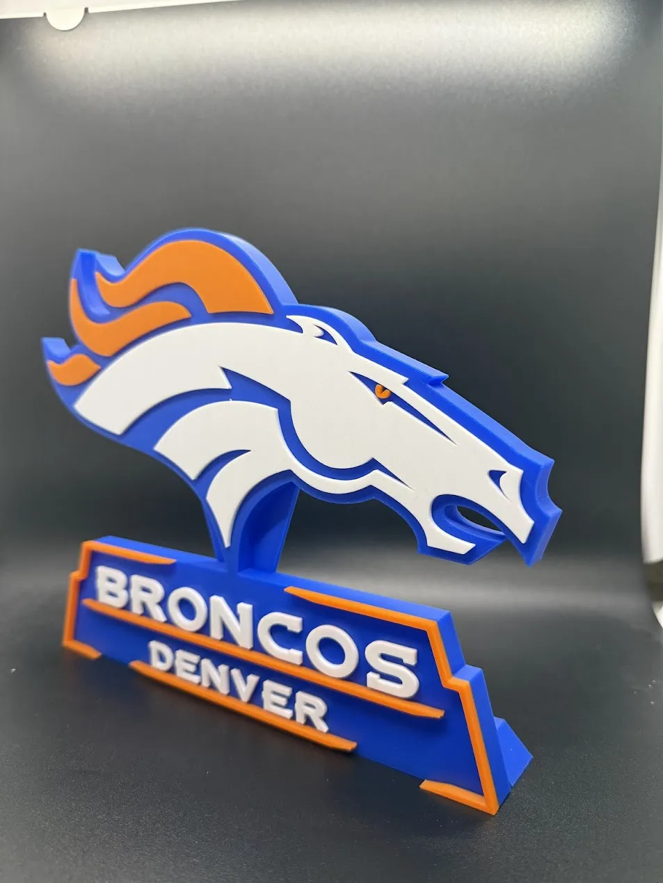 Denver Broncos Logo Stand or Wall Art - Free 3D Print Model - MakerWorld