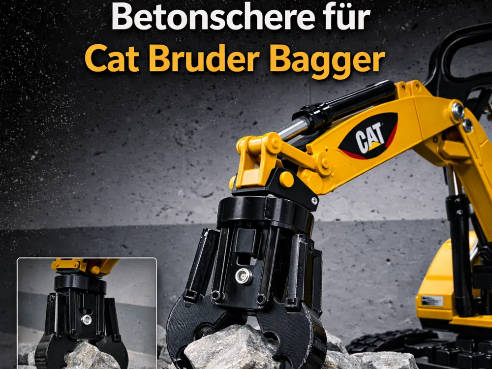 Concrete Shear for Cat Bruder Excavator - Free 3D Print Model - MakerWorld