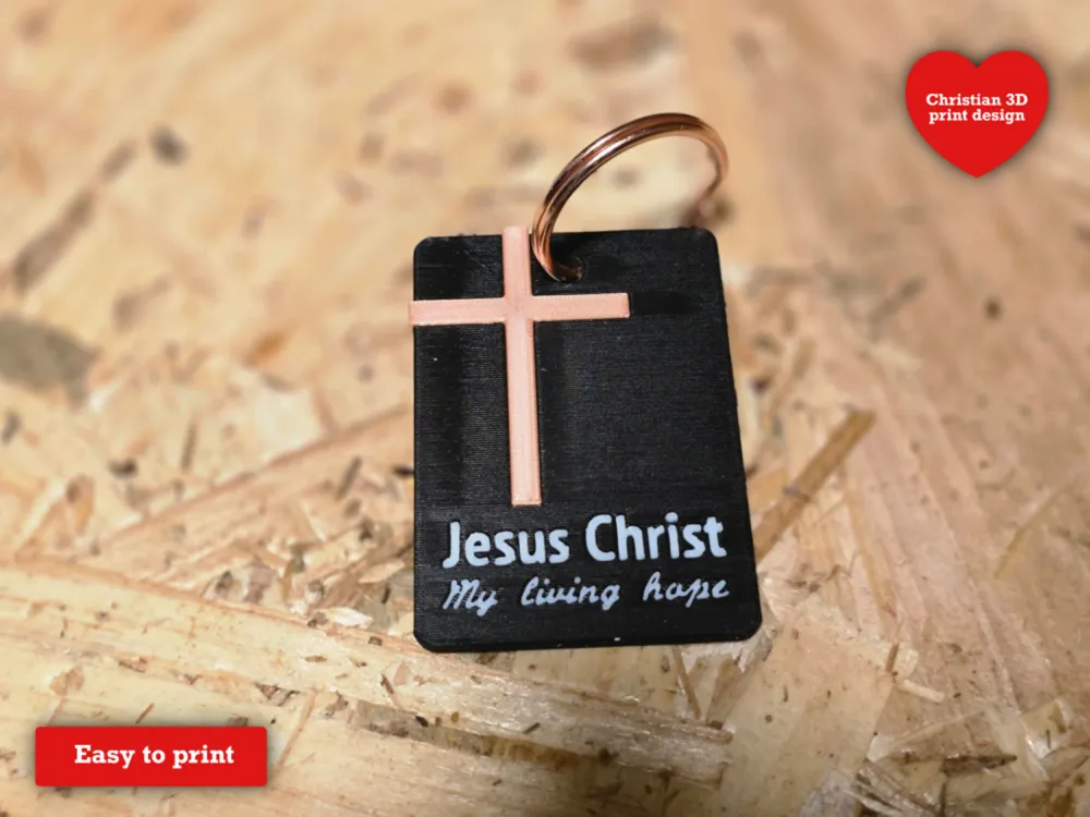 Christian keychain: "Jesus Christ, my living hope" by Ducks 3D ...