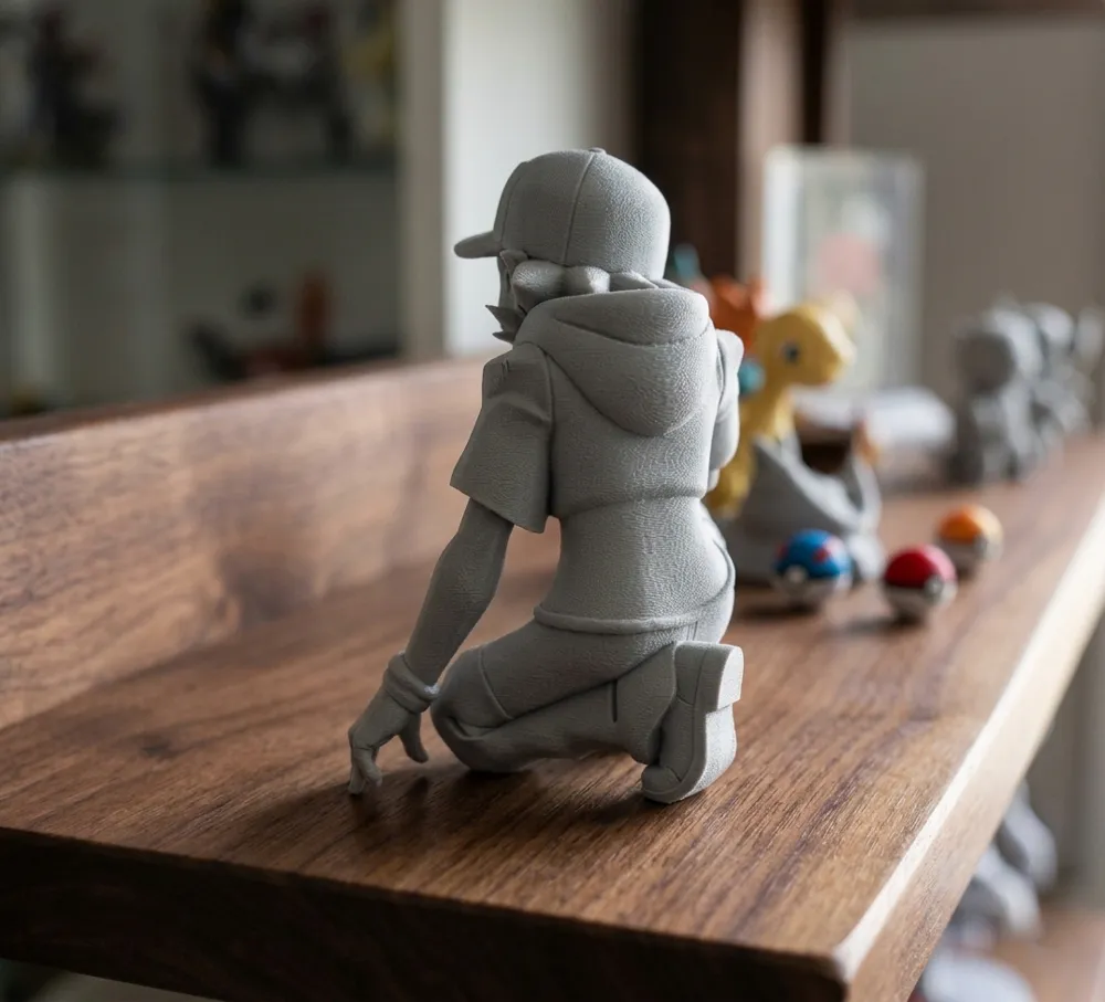Figura de Anime de Ash, Campeón Pokémon, para Escritorio - Modelo de ...