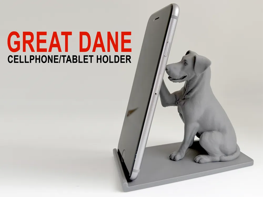 Great Dane Cellphone/Talbet Holder - Free 3D Print Model - MakerWorld