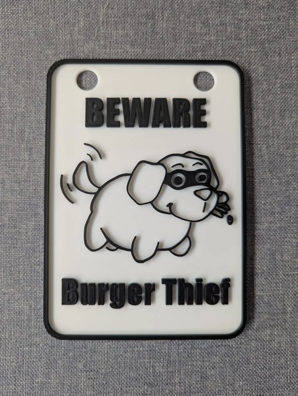 Beware Burger Thief Funny BBQ Grill Decoration by Mandasquare ...