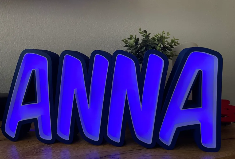 Namenslampe Lightbox Anna Nachtlicht by Flexn-3D - MakerWorld
