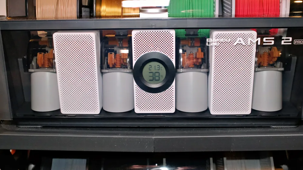 AMS Silica Box with Hygrometer - Free 3D Print Model - MakerWorld