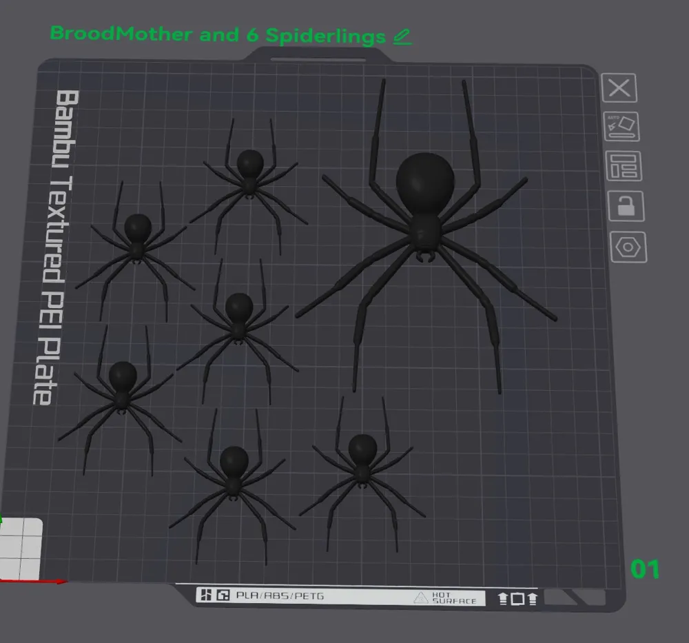 Spider BroodMother and 6 Spiderlings Remixed by ShakaStudio - MakerWorld