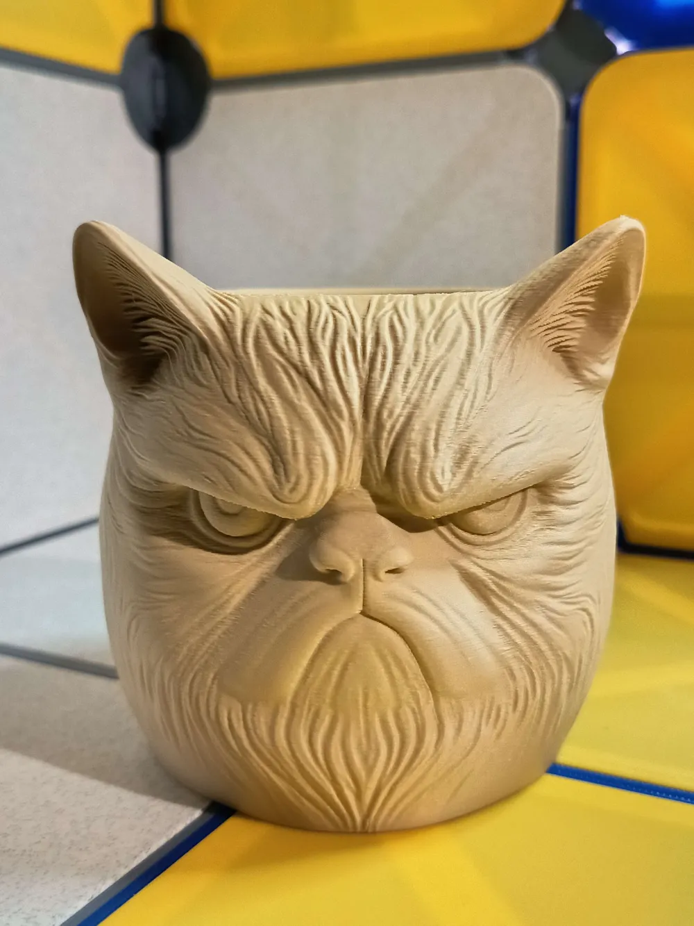 Grumpy Cat Flower Pot / Pen Holder - Free 3D Print Model - MakerWorld